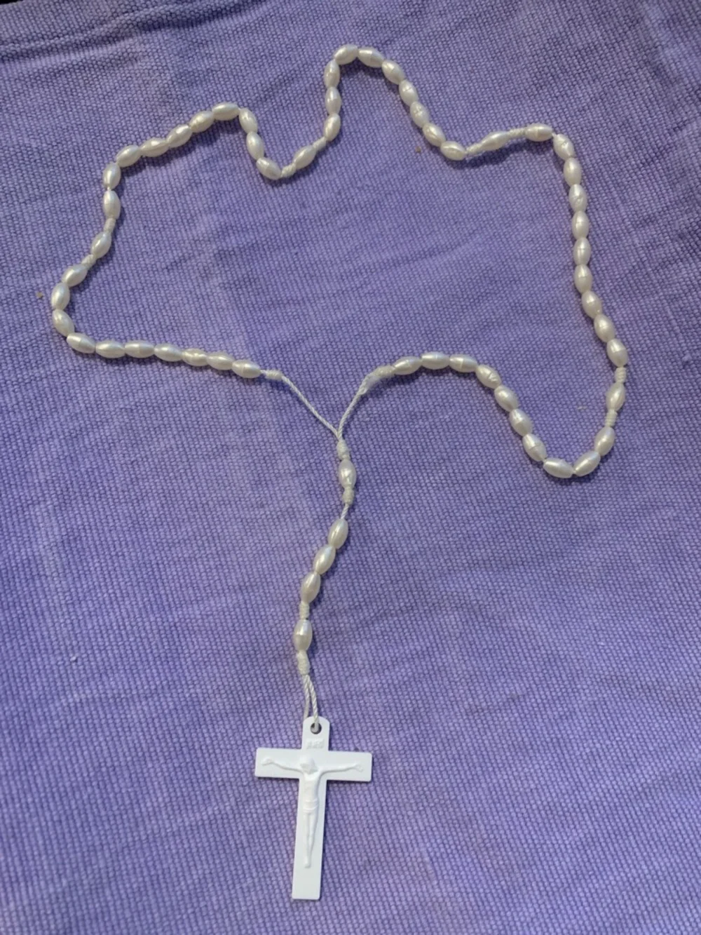 Jewelry | Faux Pearl Rosarynecklace With Crucifix Unisex | Poshmark